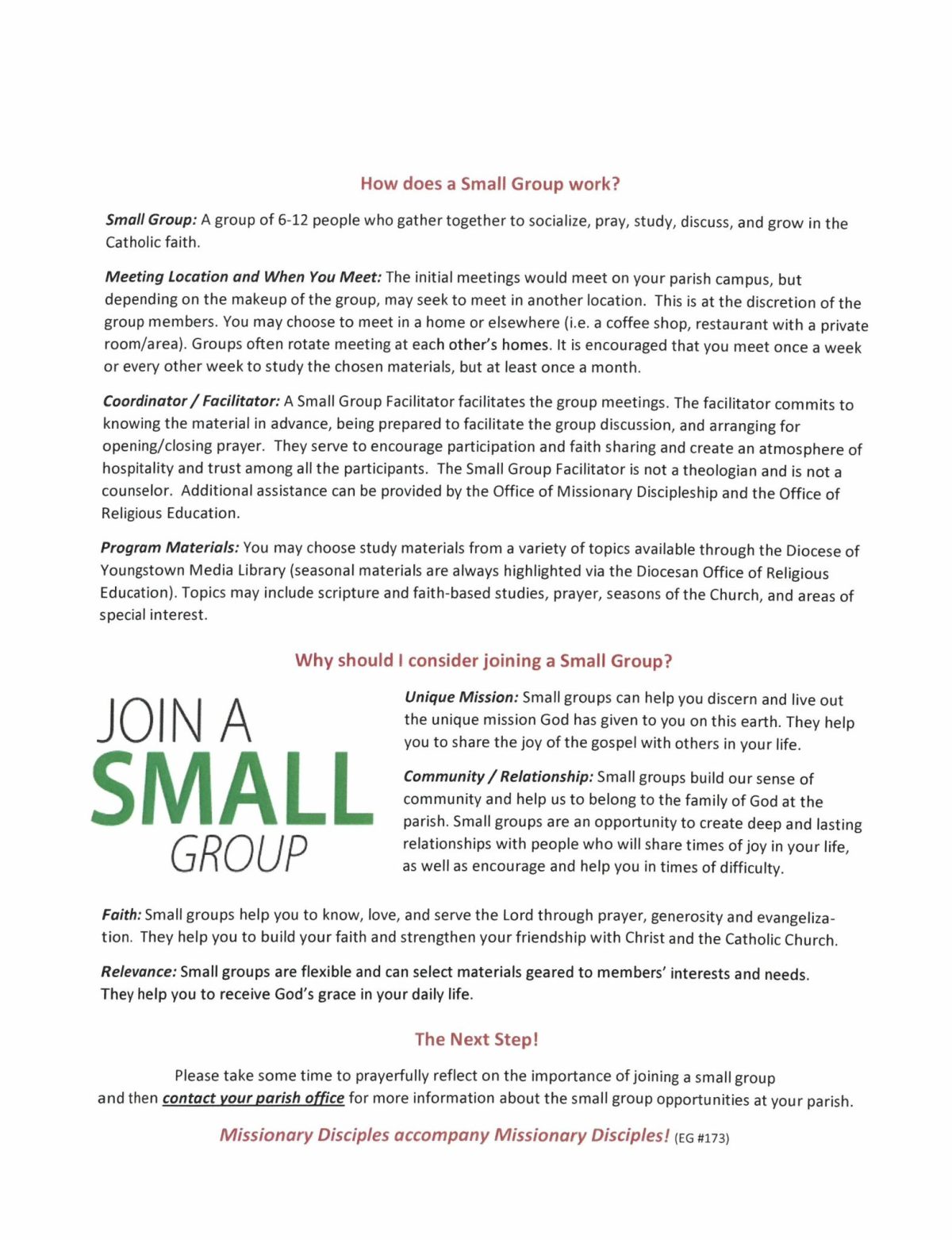 Small Group Faith Sharing – Holy Trinity Catholic Parish
